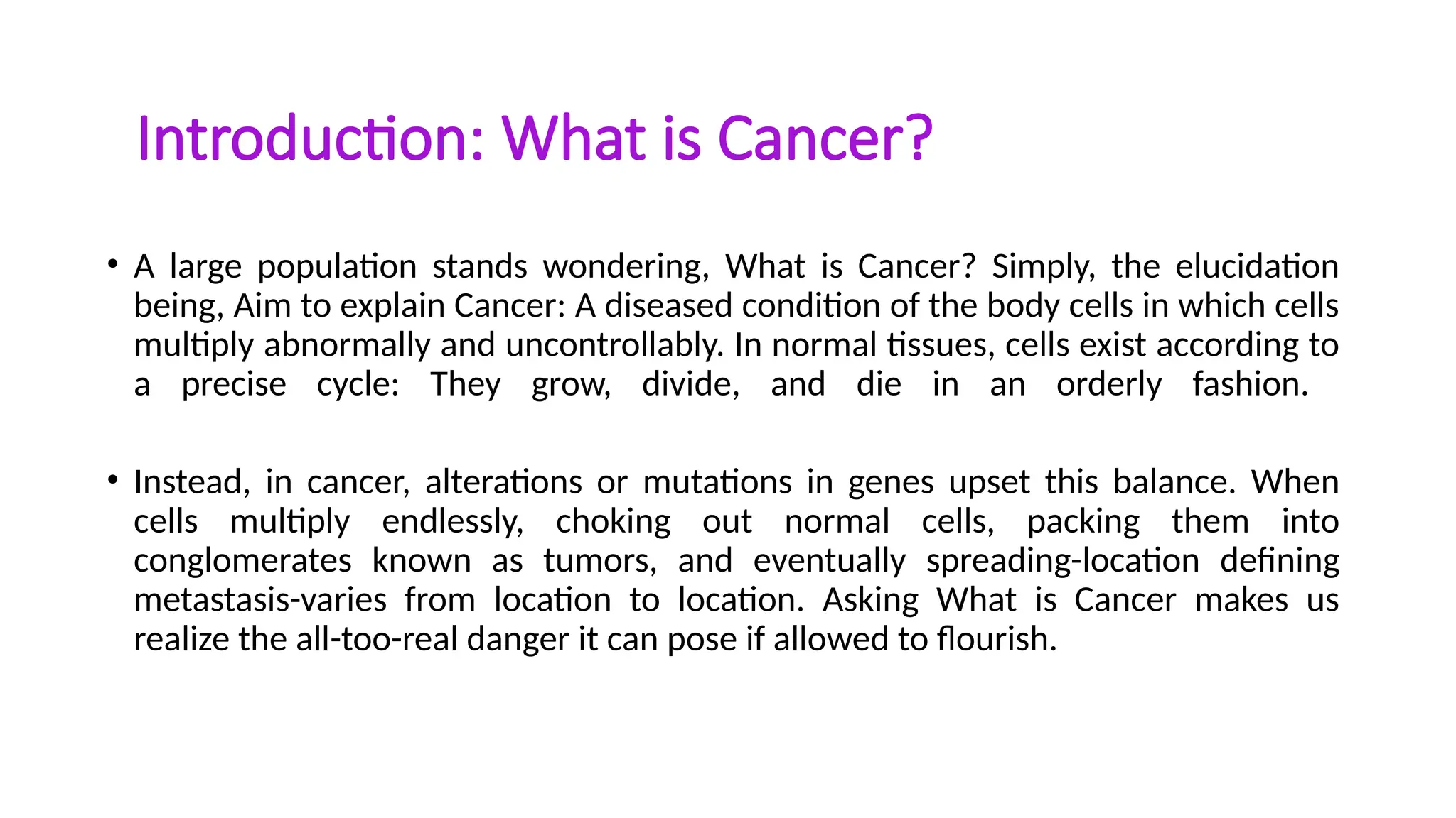 What Is Cancer? Awareness of Top 10 Cancer Symptoms & Types | PPTX