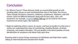 What Is Cancer? Awareness of Top 10 Cancer Symptoms & Types | PPTX