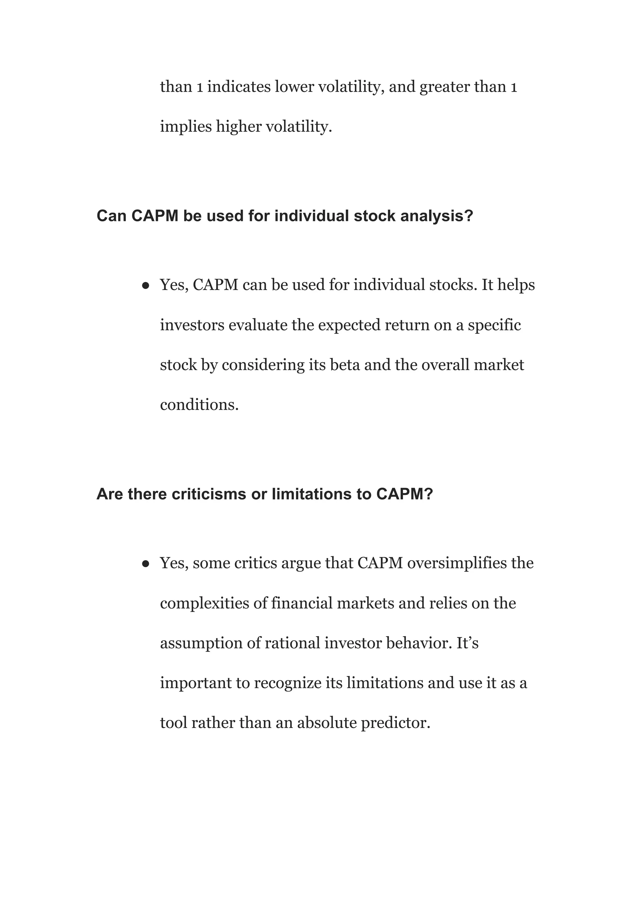 What is CAPM and why is it important__ Understanding CAPM.pdf | Stocks ...