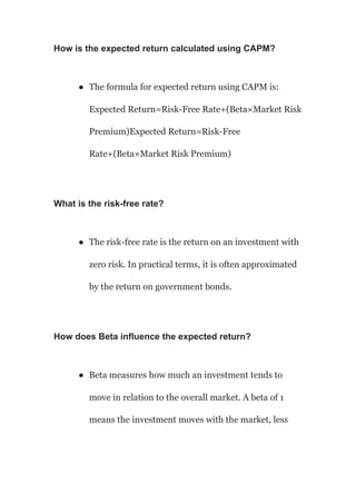 What is CAPM and why is it important__ Understanding CAPM.pdf | Stocks ...
