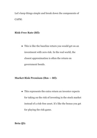 What is CAPM and why is it important__ Understanding CAPM.pdf | Stocks ...