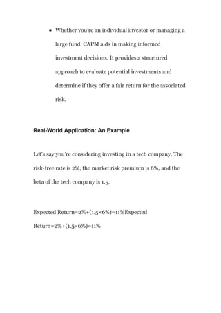 What is CAPM and why is it important__ Understanding CAPM.pdf | Stocks ...