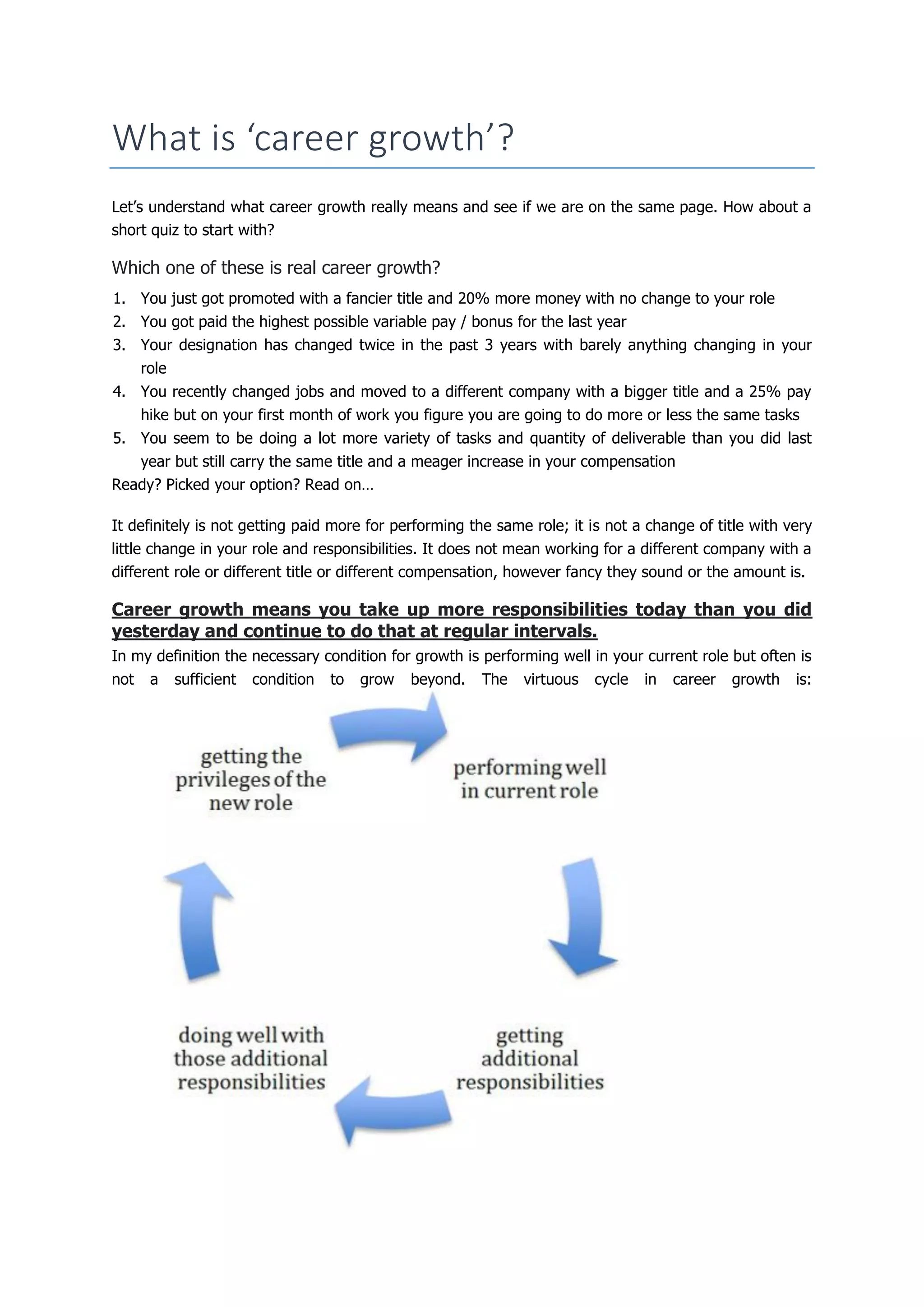 What is career growth | PDF