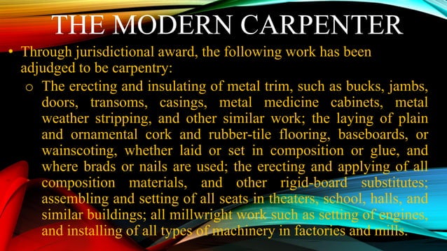 carpentry | PPT