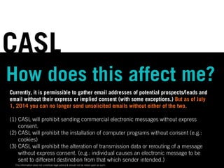 What is CASL? (Canada Anti-Spam Law) | PDF | Email | Internet