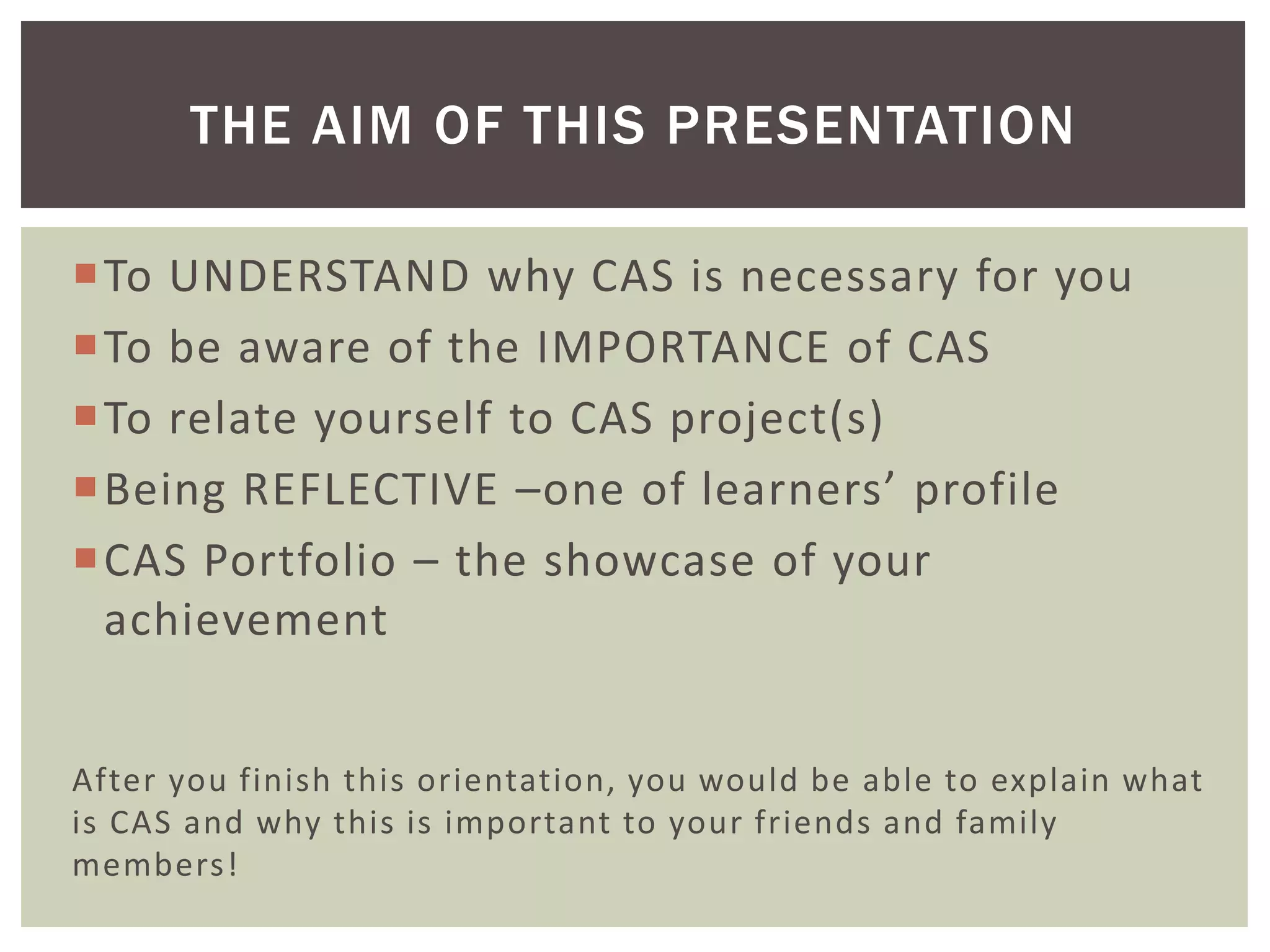 What is CAS? (IBDP) | PPTX