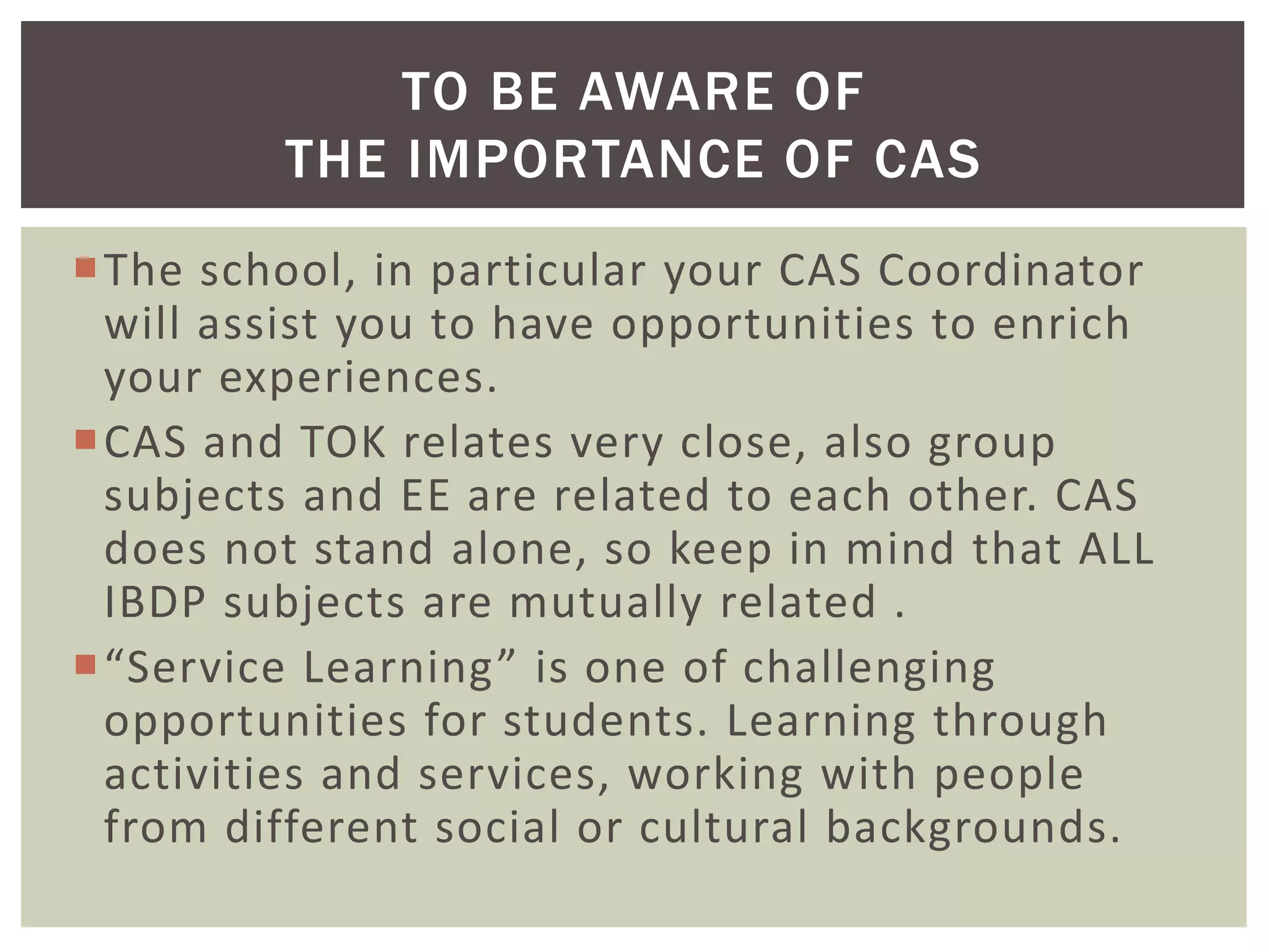 What is CAS? (IBDP) | PPTX