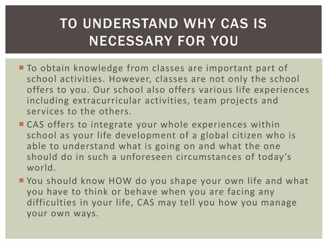 What is CAS? (IBDP) | PPTX | Educational Assessment | Education