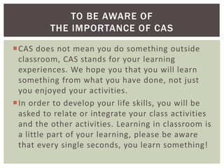 What is CAS? (IBDP) | PPTX