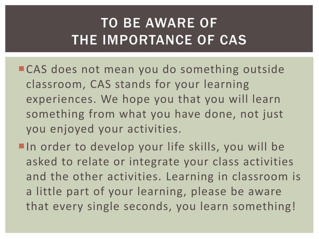 What is CAS? (IBDP) | PPTX | Educational Assessment | Education