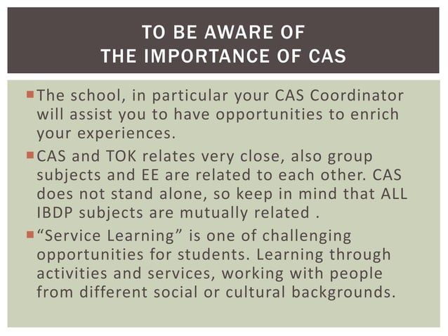 What is CAS? (IBDP) | PPTX | Educational Assessment | Education