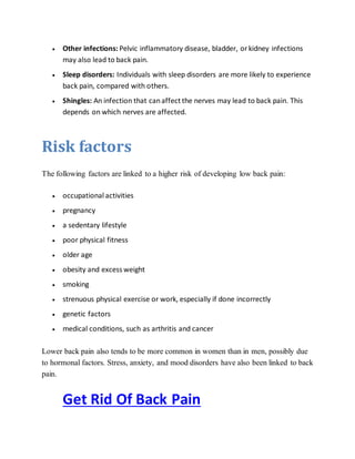 What is causing this pain in my back | DOCX