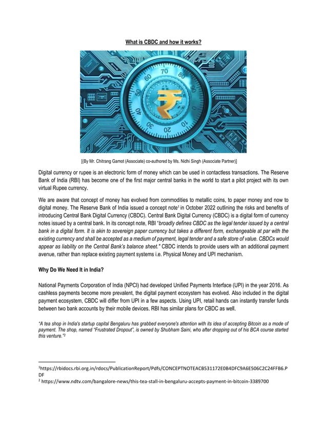 What is CBDC and how it works ? | PDF