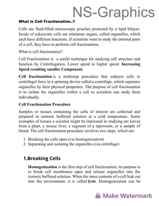 What is Cell Fractionation & Procedure.. | PDF