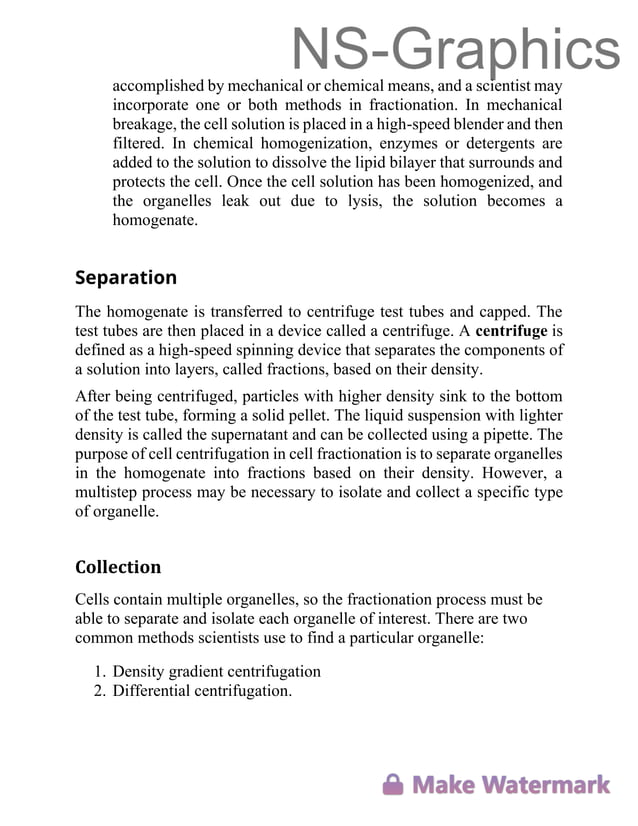 What is Cell Fractionation & Procedure for B.Sc. Biotechnology/Botany | PDF