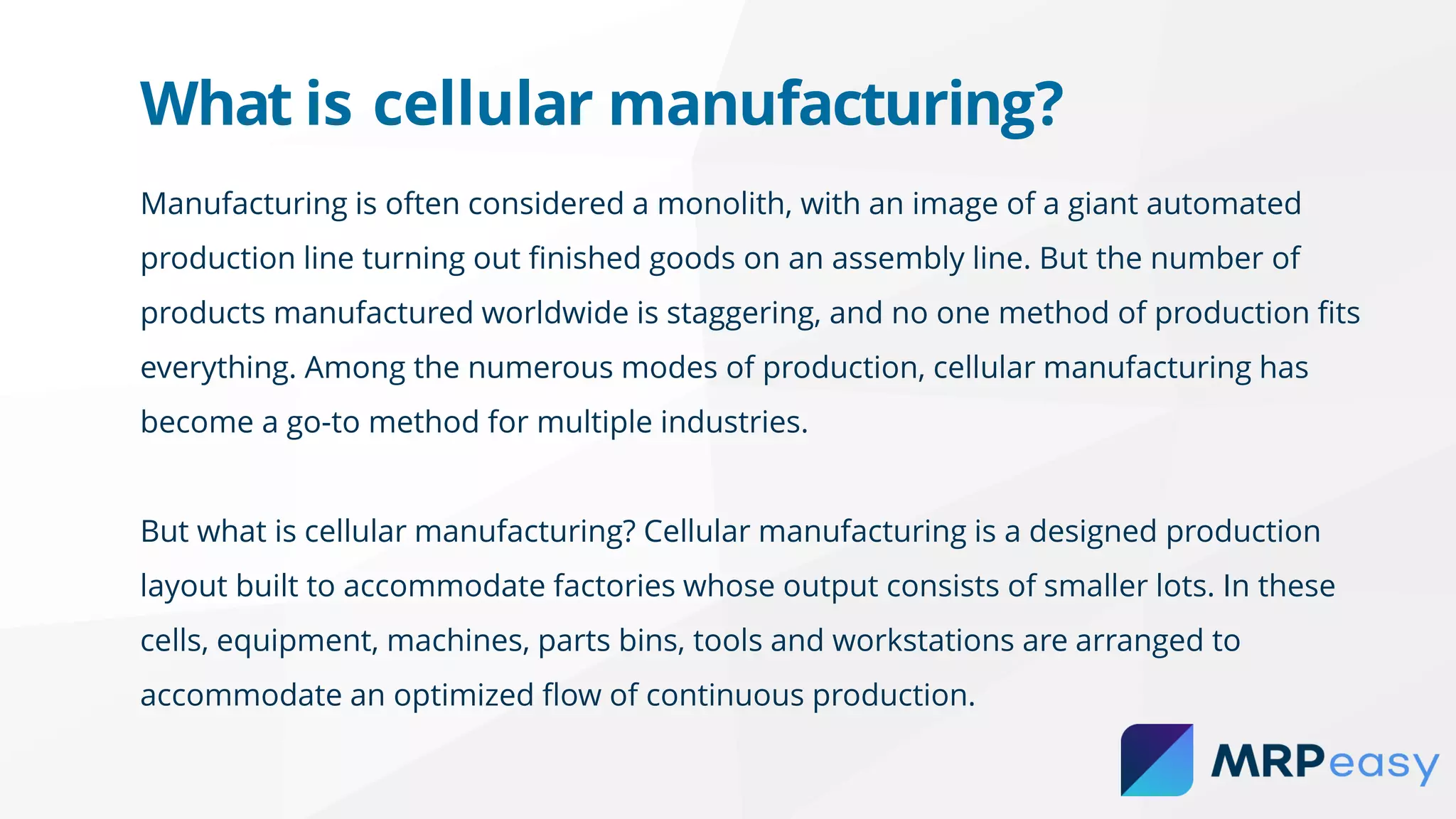 What is cellular manufacturing? | PPT