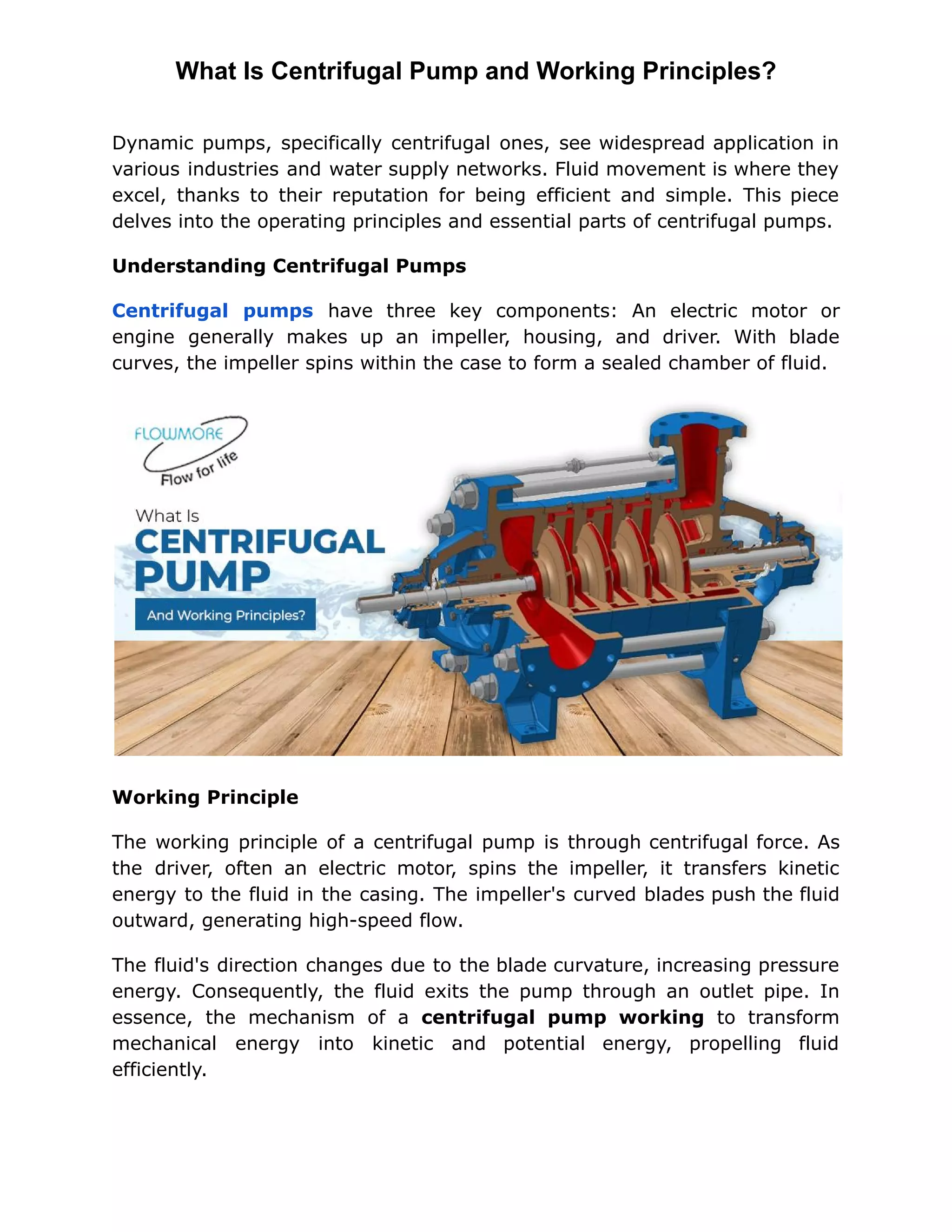 What Is Centrifugal Pump and Working Principles? | PDF