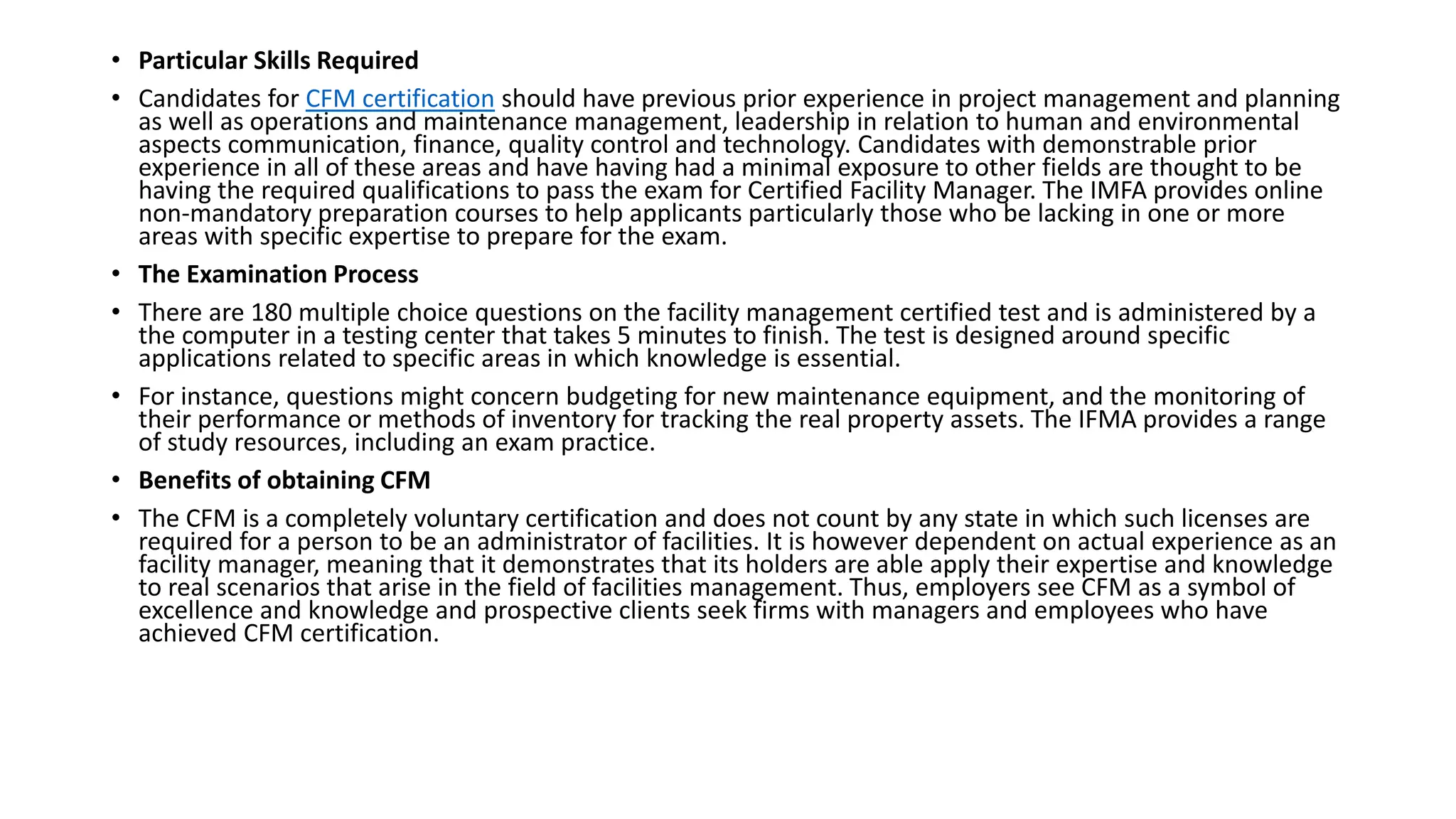 What is CFM Certification.pptx