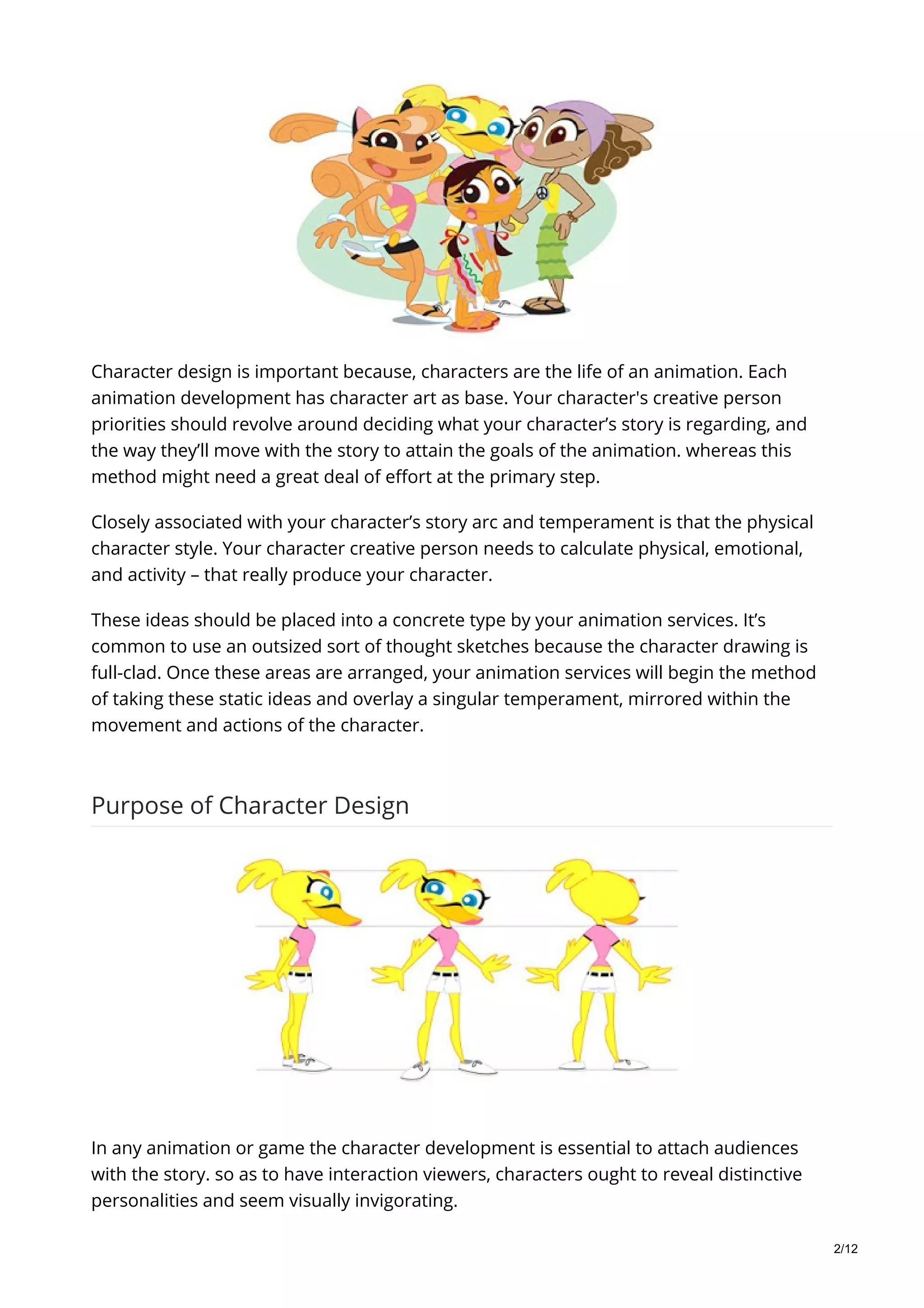 What is character design and role of a character designer | PDF