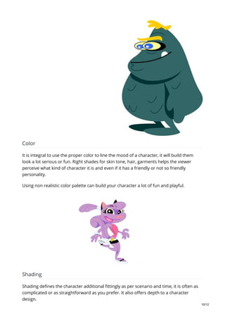 What is character design and role of a character designer | PDF