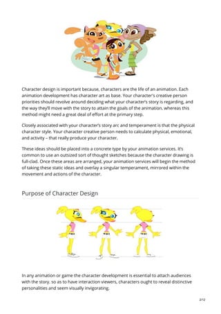 What is character design and role of a character designer | PDF