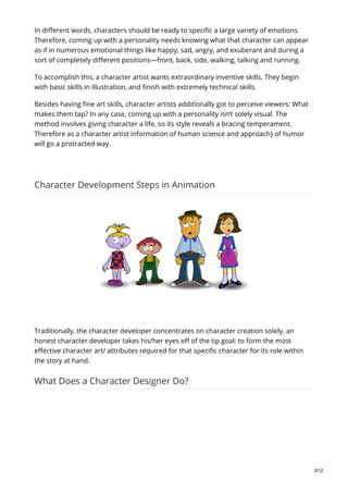 What is character design and role of a character designer | PDF