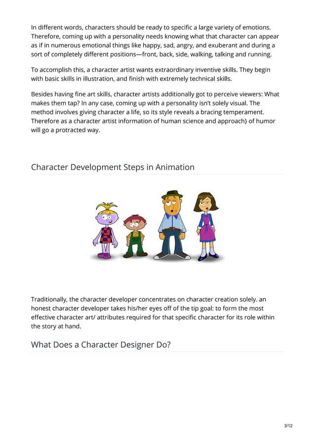 What is character design and role of a character designer | PDF