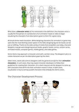 What is character design and role of a character designer | PDF