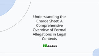 What is Charge Sheet, Charge Sheet Format | PPT