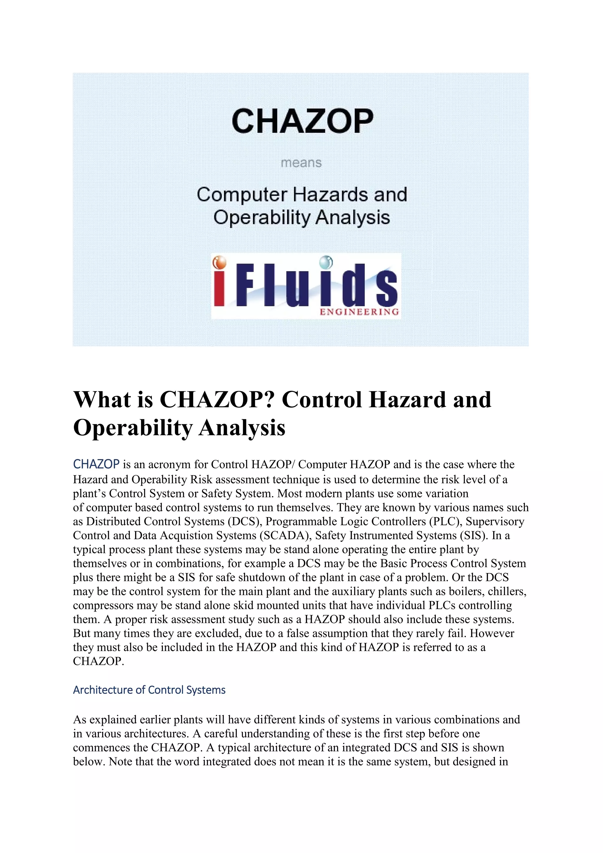 What is CHAZOP? | PDF