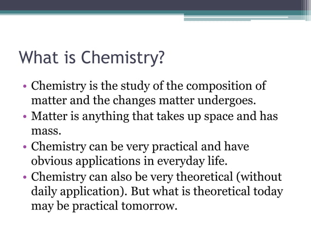 What is Chemistry? | PPT