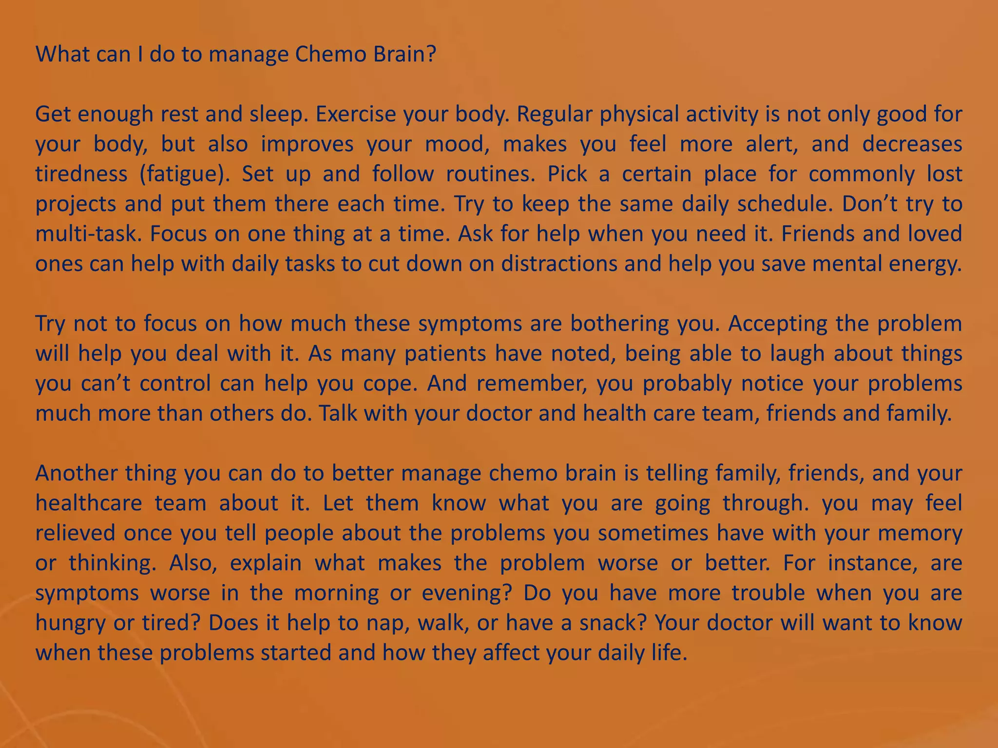What is chemo brain | PPTX