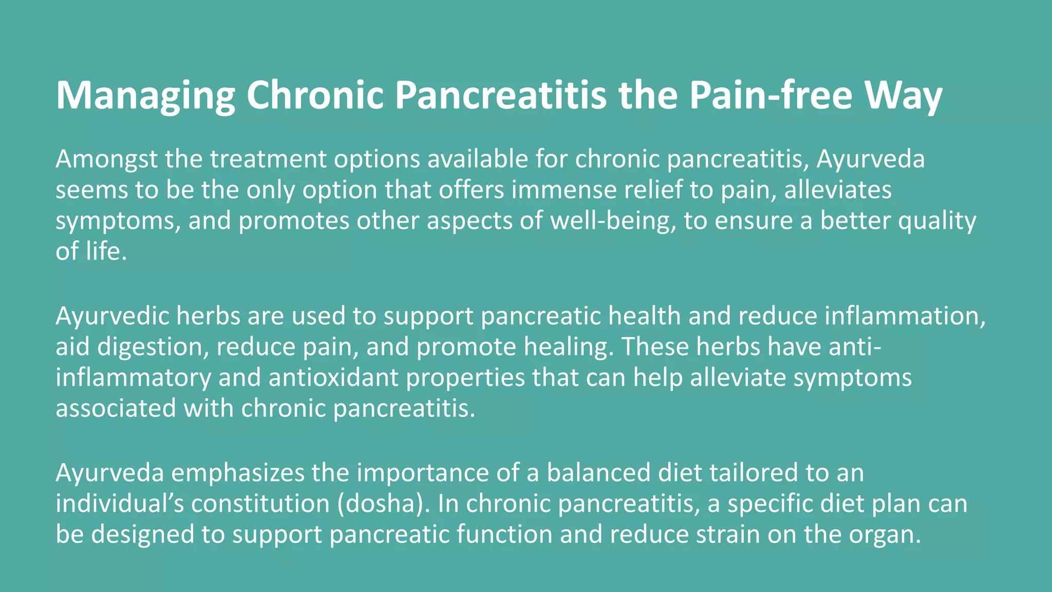 What Is Chronic Pancreatitis And Its Treatment? | PPTX