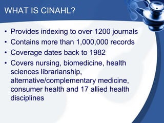 What Is Cinahl | PPTX