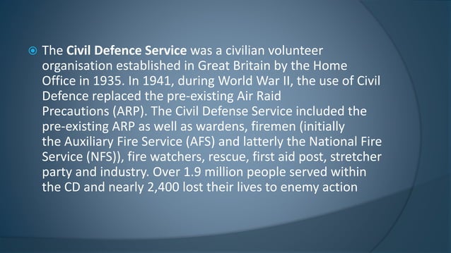 What is civil defense service | PPT