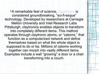 What is Claytronics? by Christian Hunter | PPT