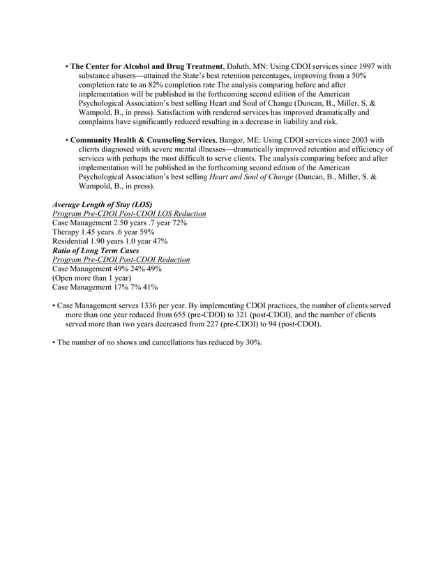 What Is Client Directed Outcome Informed | DOCX | Physical Therapy | Wellness