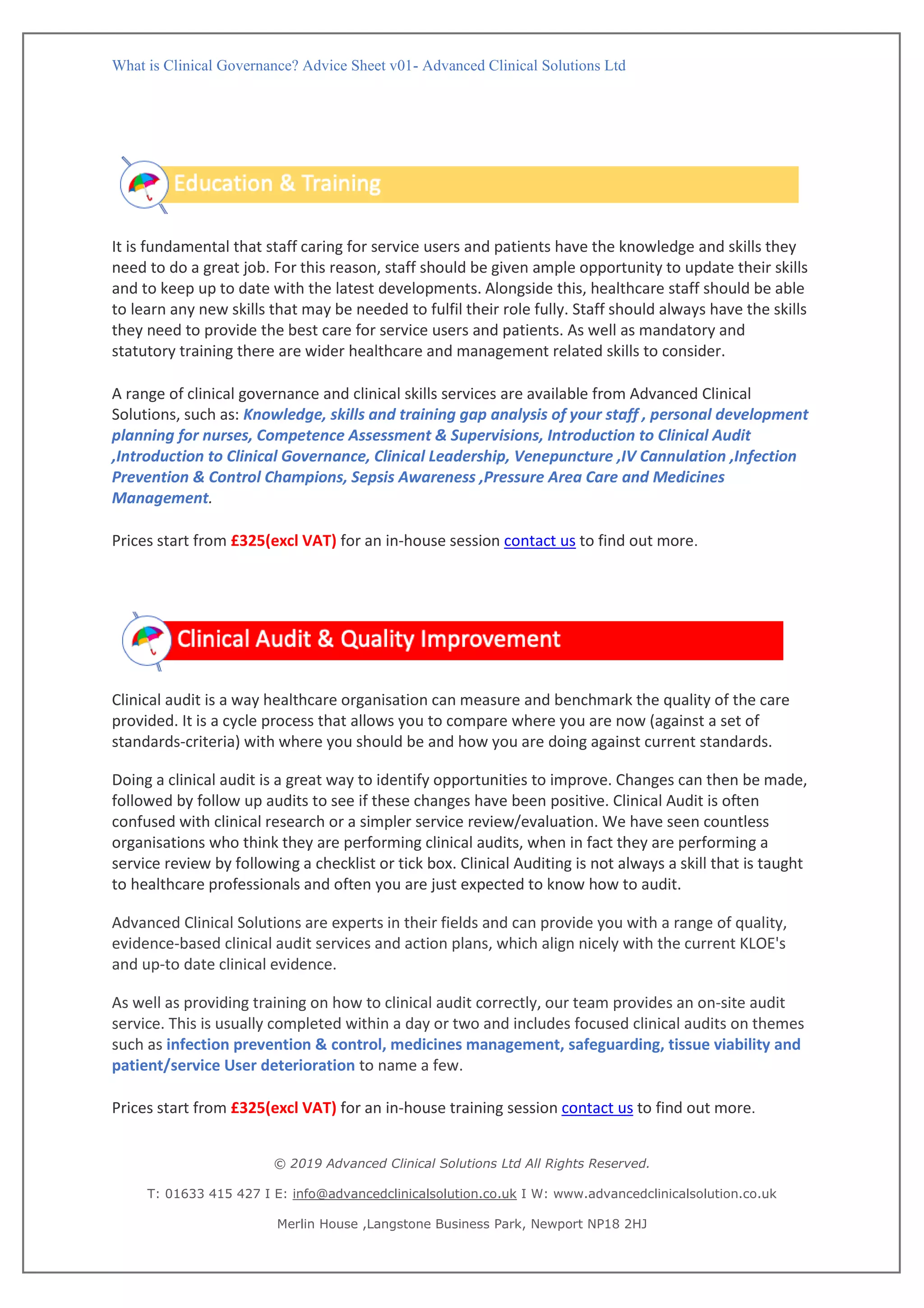 What is clinical governance | PDF