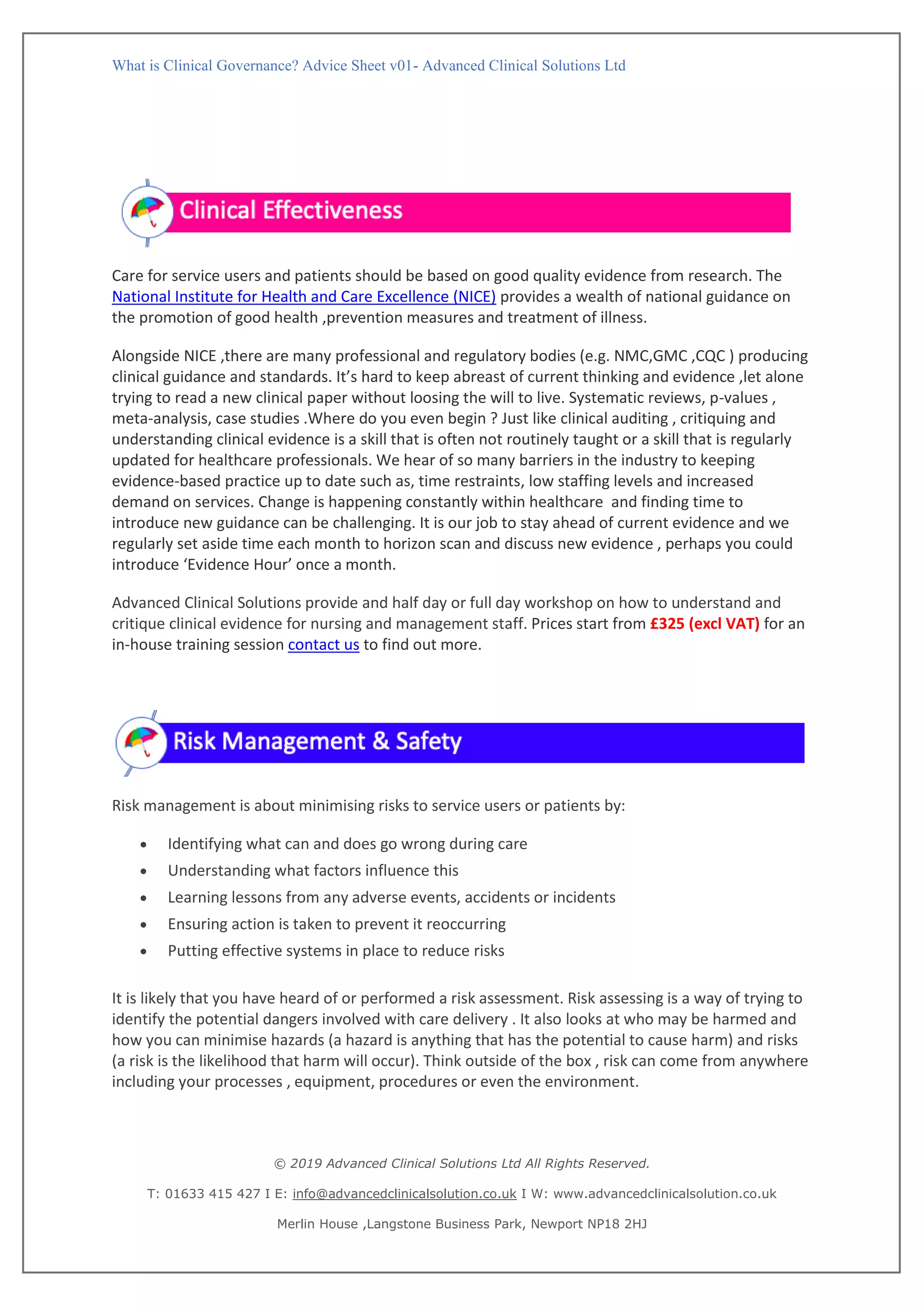 What is clinical governance | PDF