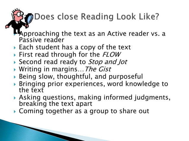 What is close reading | PPTX | Educational Assessment | Education