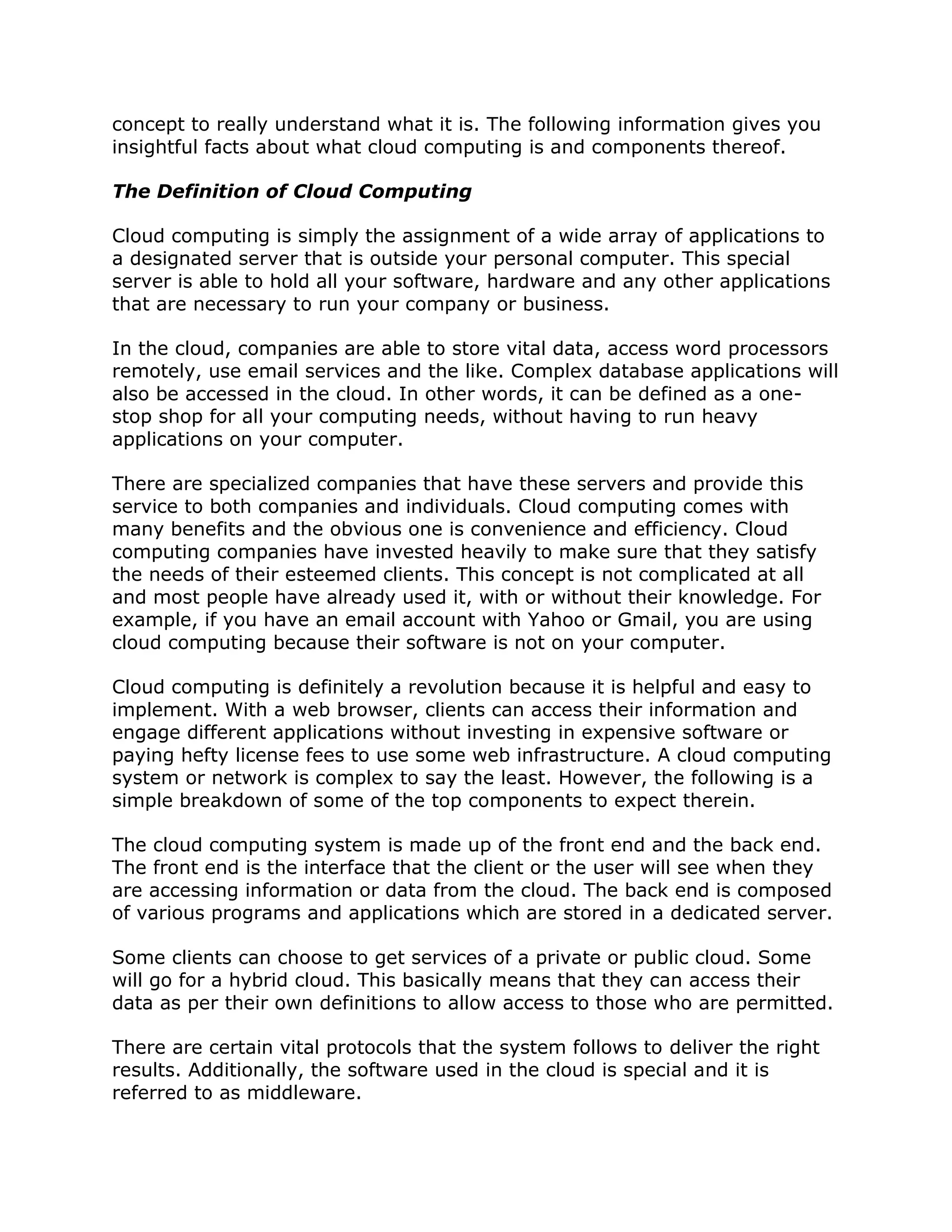 What is cloud computing report | PDF