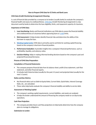 What is CMA Data and how to Prepare CMA Data.docx