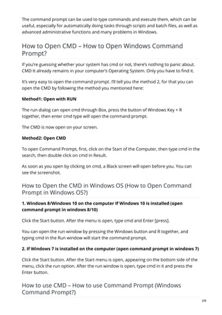 What is cmd windows command prompt | PDF | Operating Systems | Computer ...