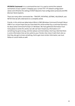 What is cmd windows command prompt | PDF | Operating Systems | Computer Software and Applications