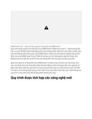 What is CMMI level 5? Characteristics of CMMI level 5 | PDF