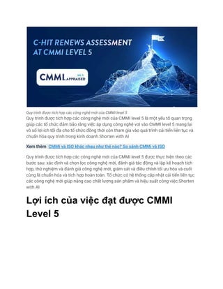 What is CMMI level 5? Characteristics of CMMI level 5 | PDF