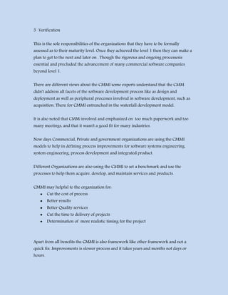 What is cmmi & understanding | PDF