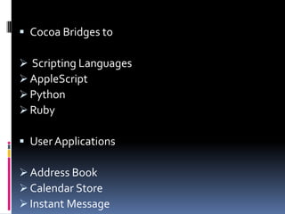 What is cocoa | PPTX | Operating Systems | Computer Software and Applications