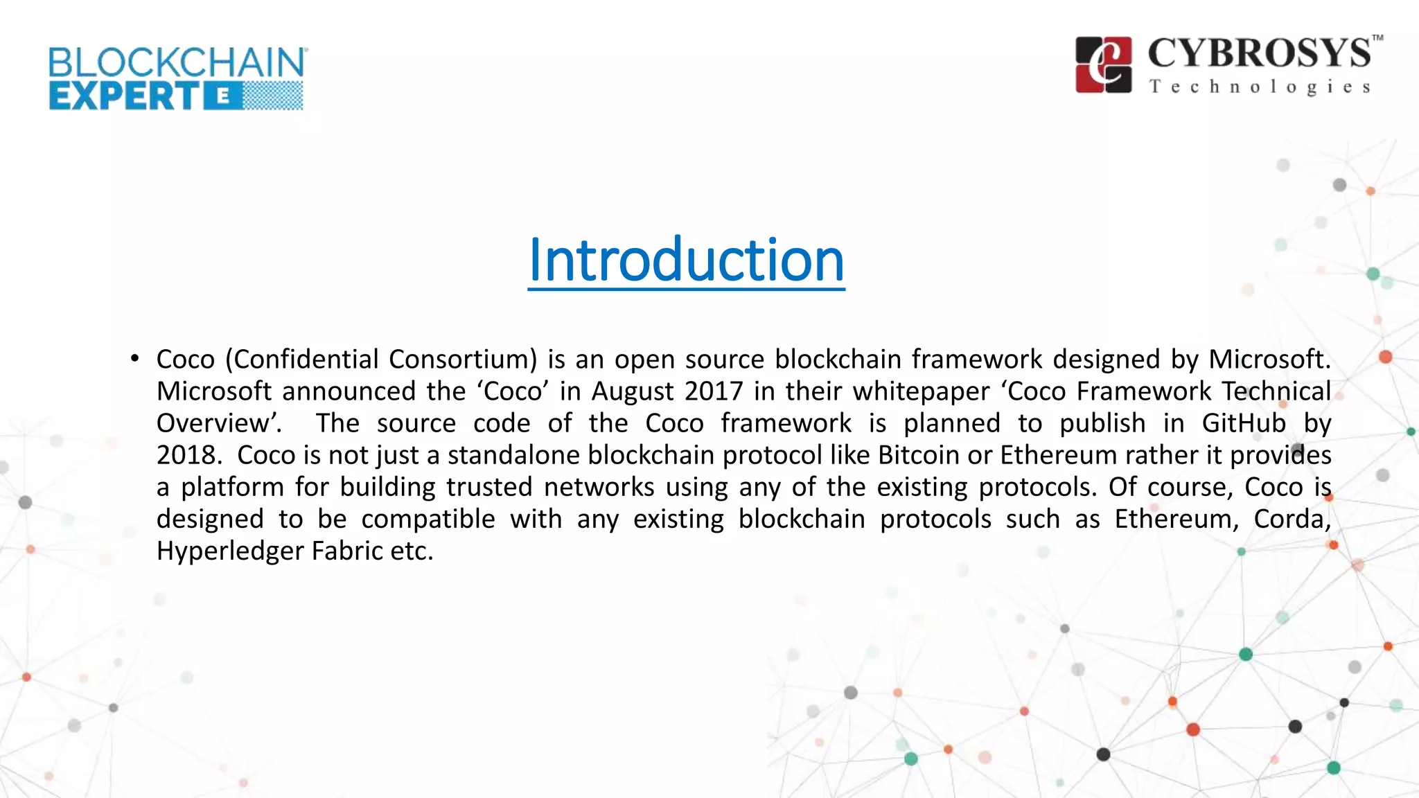 What is co co blockchain framework | PPTX | Computing | Technology ...