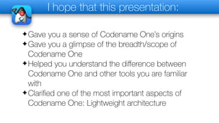 What is codename one | PPT